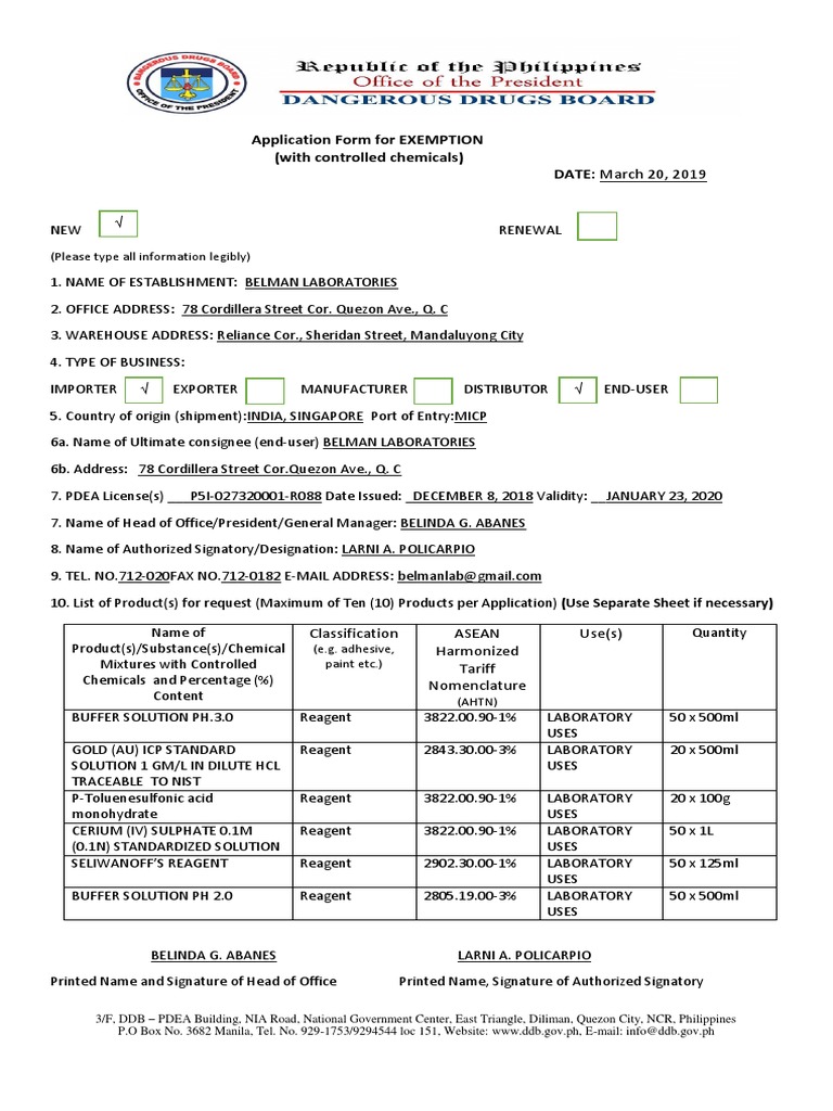 Belman Laboratories Af 03192019 | PDF | Affidavit | Chemistry