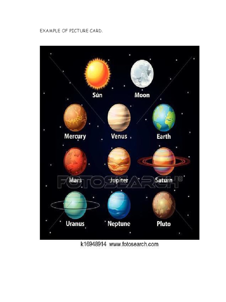 Picture Card Example Guide | PDF