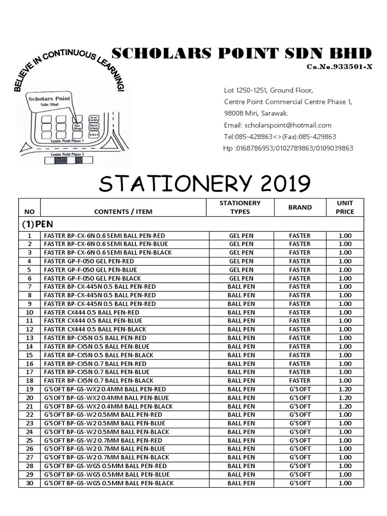 Stationery 2019 | PDF | Stationery | Color