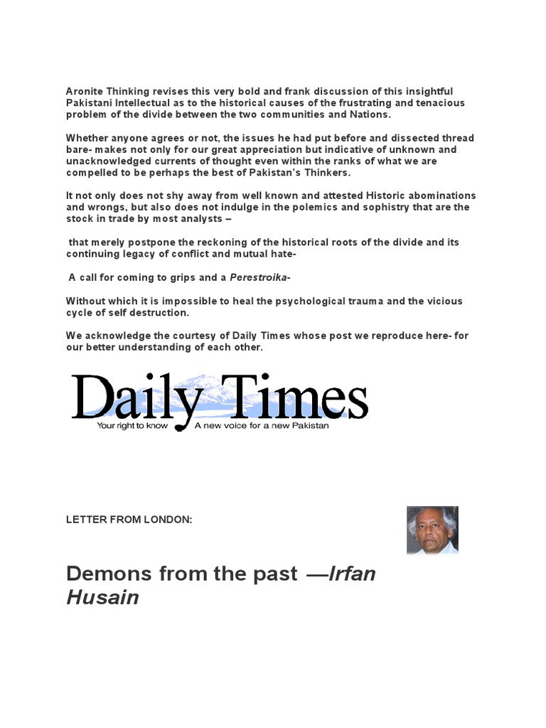 Demons from the Past: Hindu-Muslim Divide | PDF | Nature | Pakistan