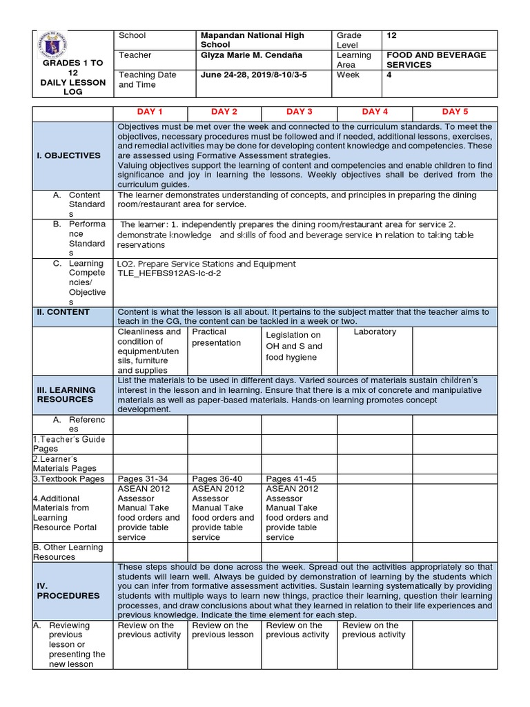 Day 1 Day 2 Day 3 Day 4 Day 5 | PDF | Learning | Curriculum