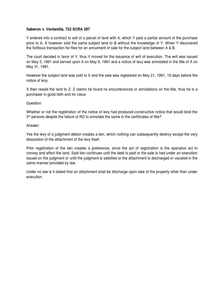 Saberon v. Ventanilla, 722 SCRA 287 | PDF | Judgment (Law) | Injunction
