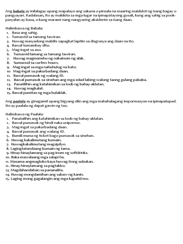 Paala at Babala | PDF