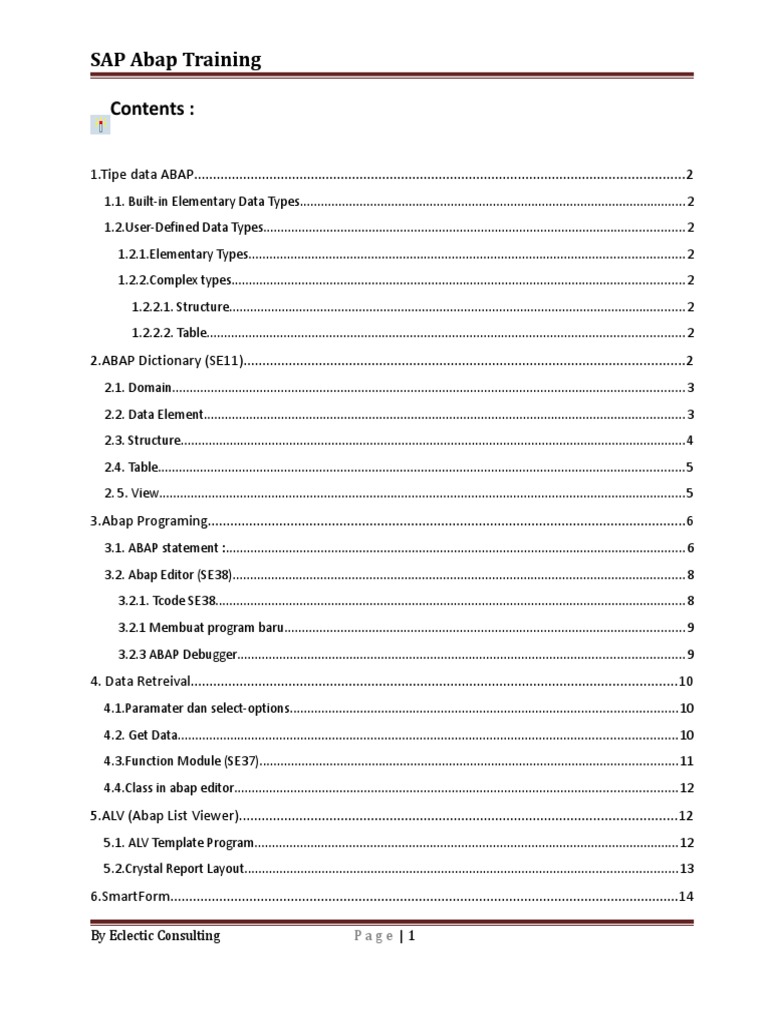 SAP Abap Traning | PDF | Parameter (Computer Programming) | Software Development