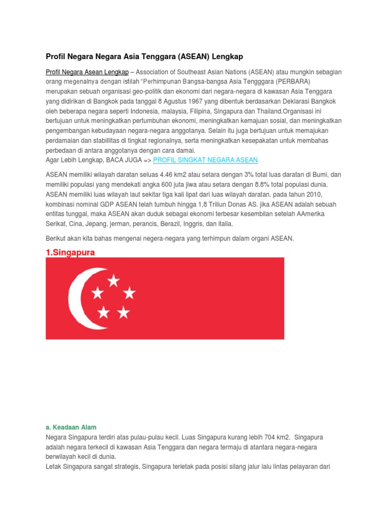 Profil Negara Negara Asia Tenggara ASEAN | PDF