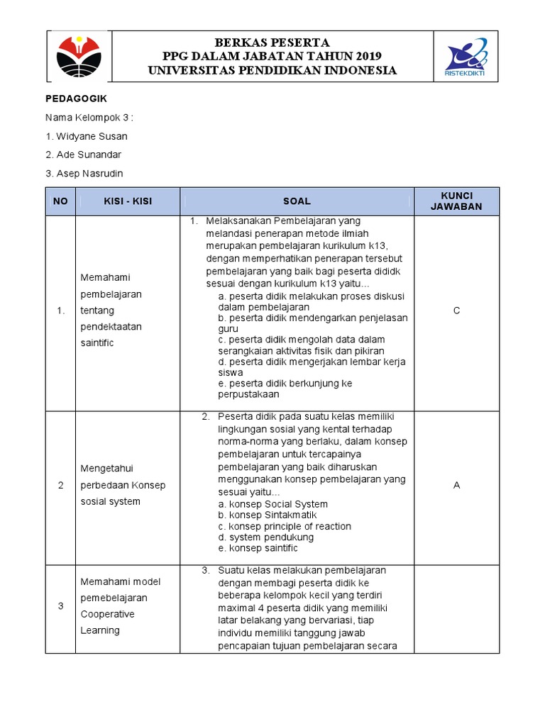 Contoh Soal HOTS Pendidikan 2019 | PDF