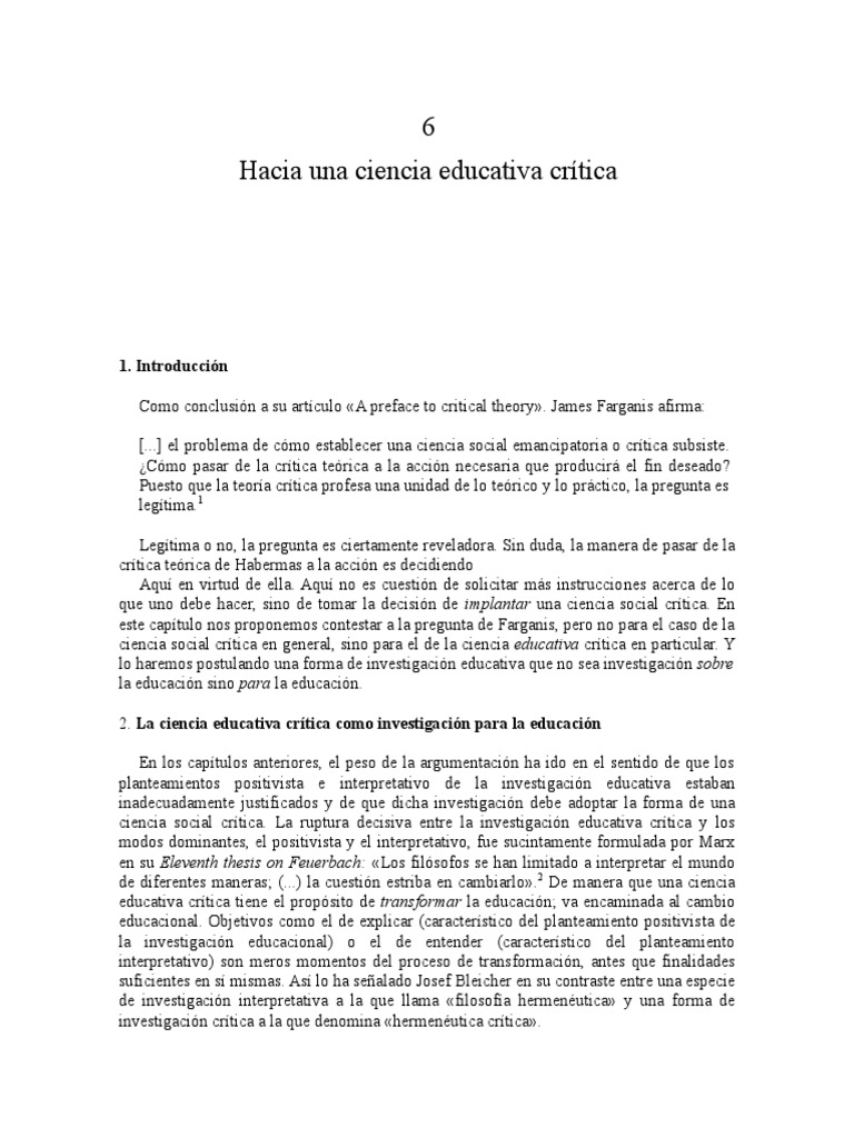 Cap - Tulo - 6 Carr y Kemmis | PDF | Investigación para la Acción | Hermenéutica