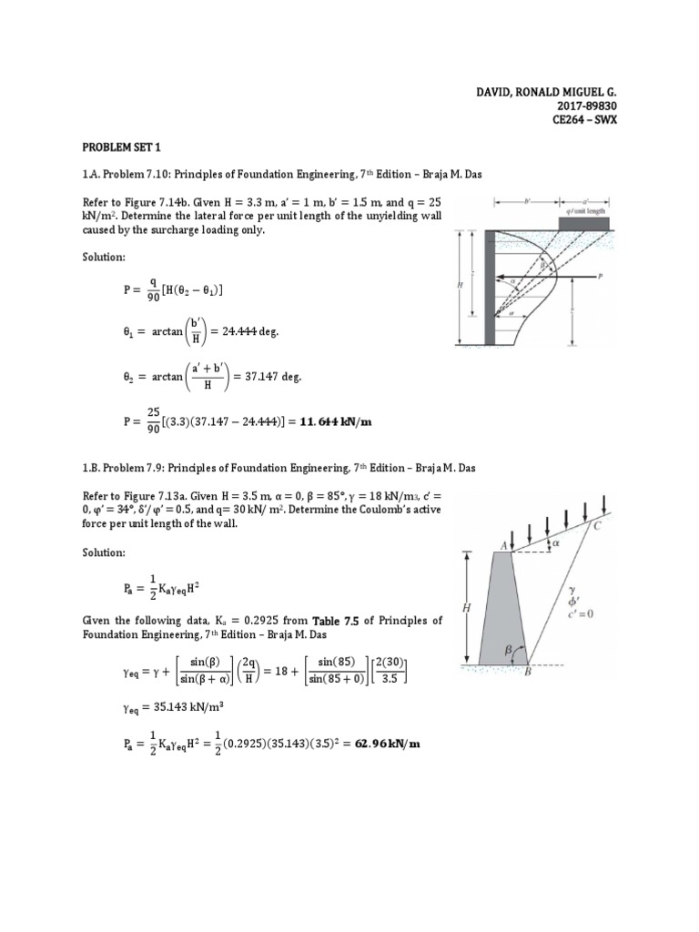 Lateral Earth Pressure Calculation Reference | PDF | Soil Mechanics ...