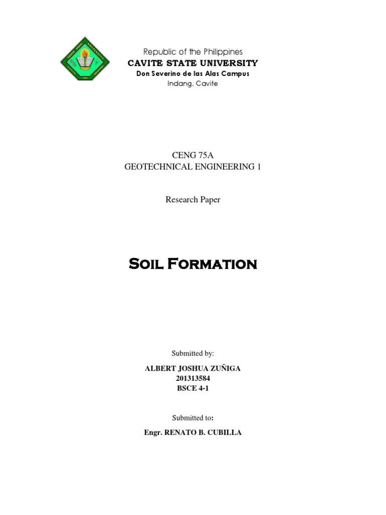 Soil Formation: Cavite State University | PDF | Weathering | Soil
