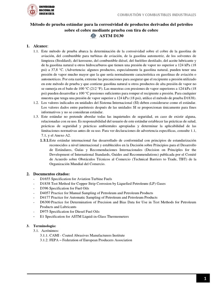 Astm D130 | PDF | Gasolina | Presión