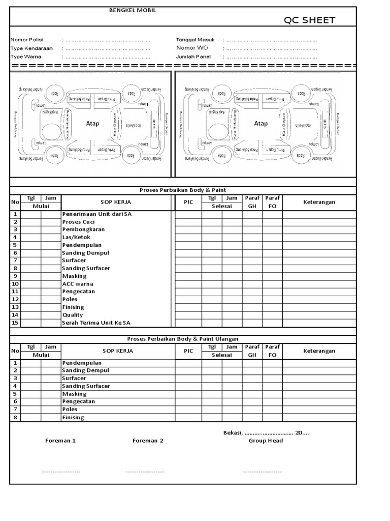 Draft QC Sheet | PDF