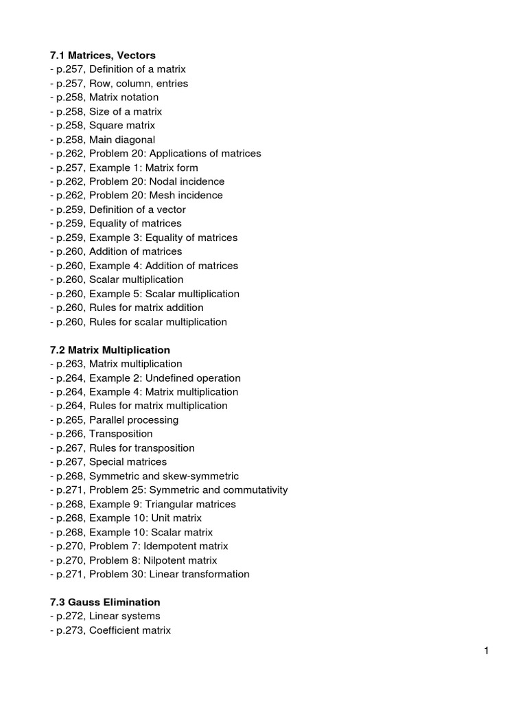 Course Outline | PDF | Matrix (Mathematics) | Linear Map
