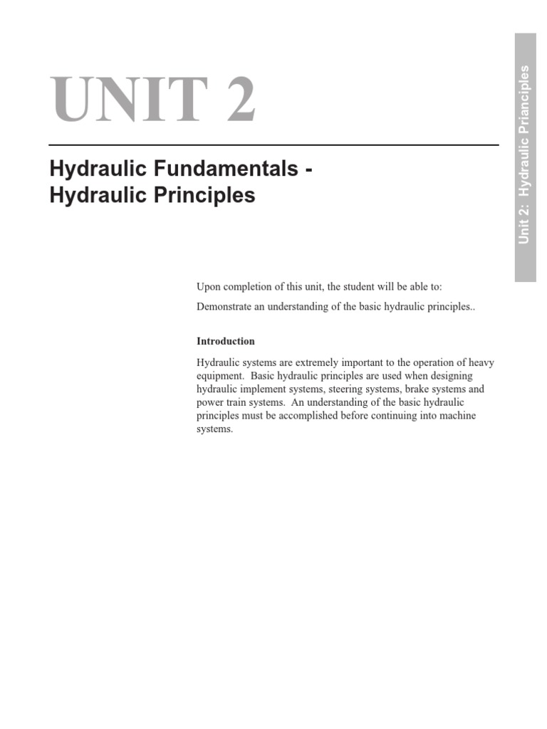 Unit 2 Hydraulic Fundamentals Hydraulic Principles Pdf Liquids