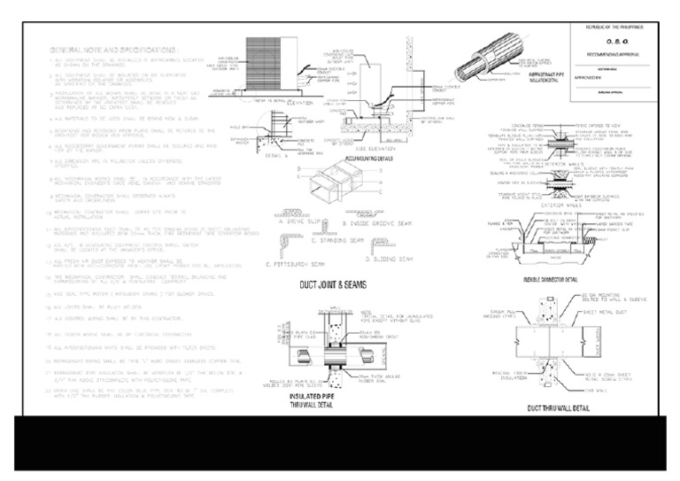 Sample Mechanical General Notes & Details | PDF