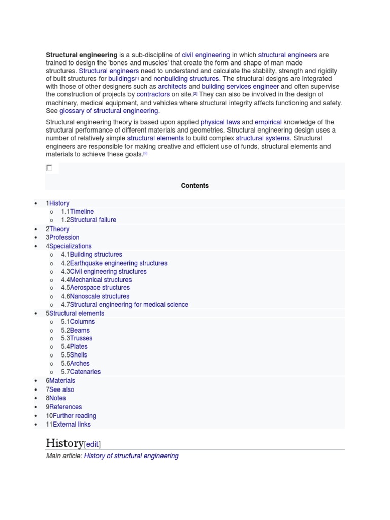 History: Structural Engineering Is A Sub-Discipline of | PDF ...