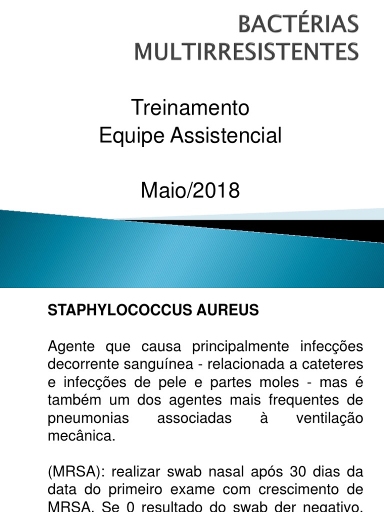 Bactérias Multirresistentes | Download grátis PDF | Staphylococcus ...