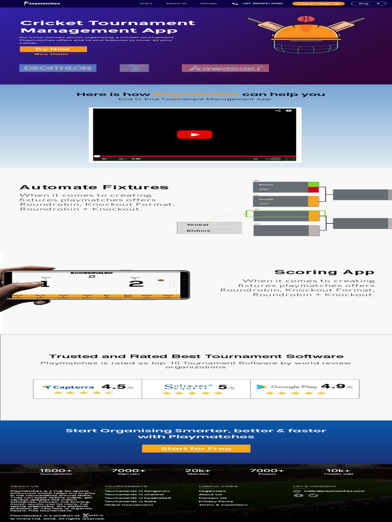 Cricket Tournament Management System and App | PDF | Leisure Activities ...