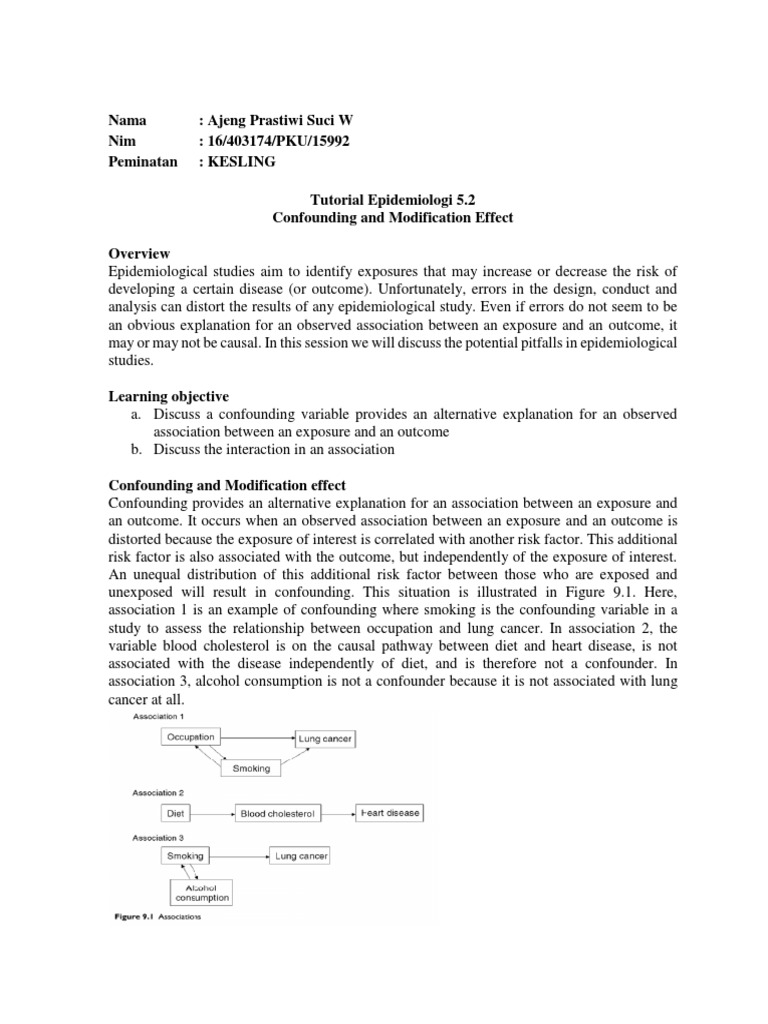 Tutorial Epidemiologi 5.2 | PDF | Confounding | Epidemiology