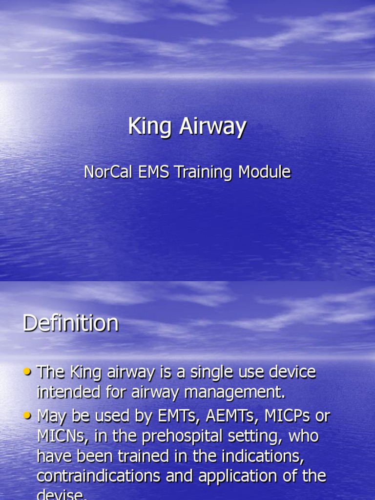King Airway: Norcal Ems Training Module | PDF | Cardiopulmonary ...