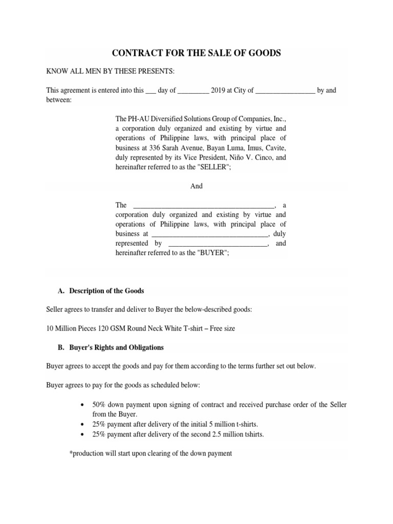 Contract of Sale | PDF | Payments | Civil Law (Legal System)