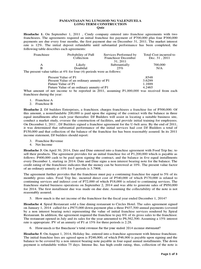 Franchise | PDF | Franchising | Revenue