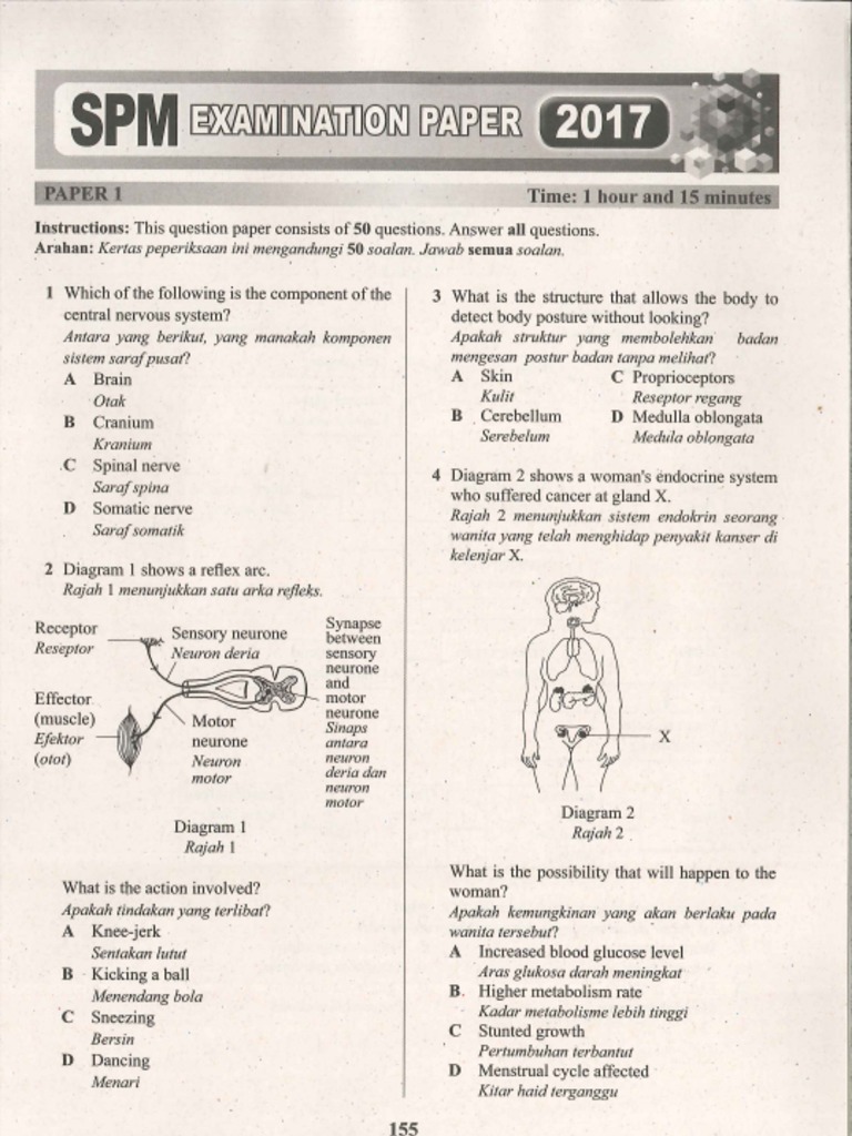 SPM Examination Paper 2017 | PDF