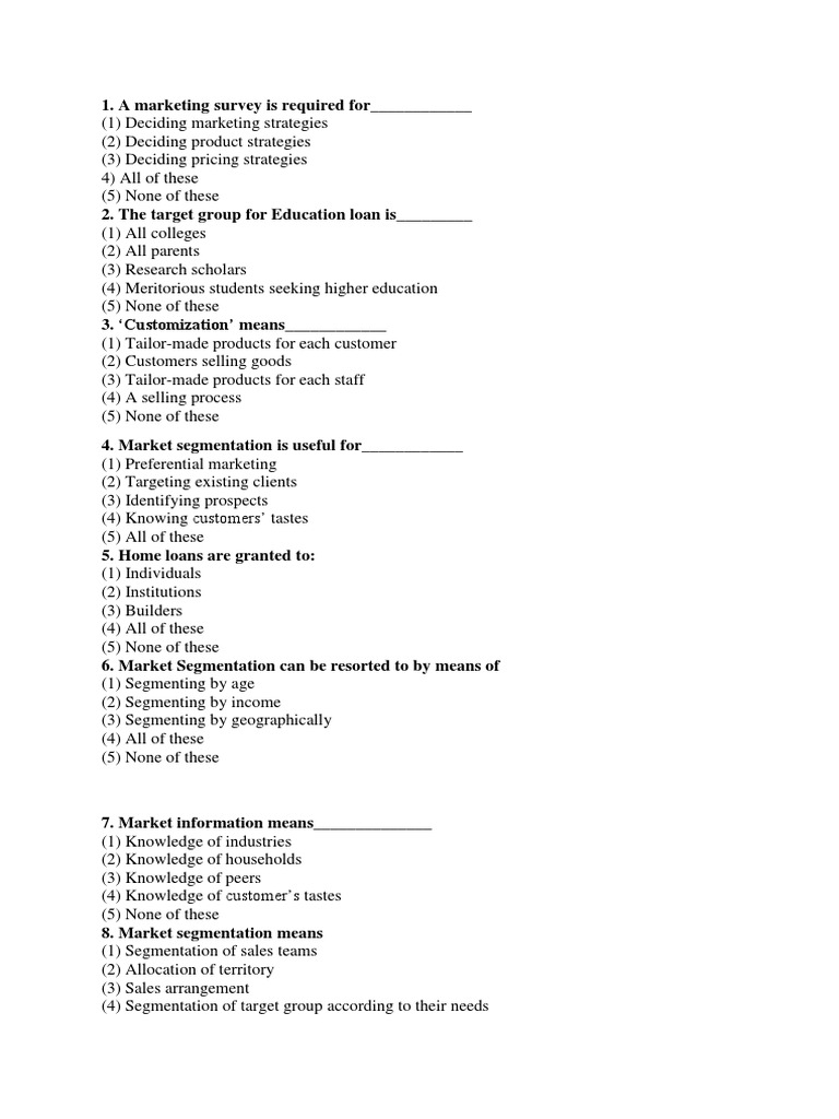 MCQ | PDF | Sales | Target Audience