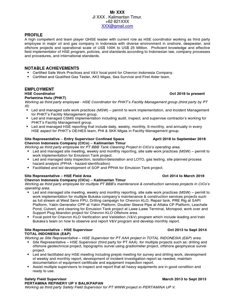MR XXX - Modified CV | PDF
