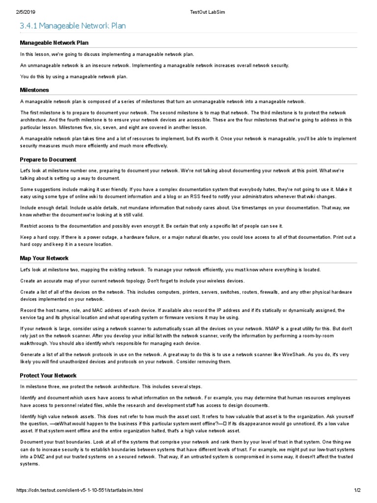 Manageable Network Plan Overview | PDF | Image Scanner | Computer Network