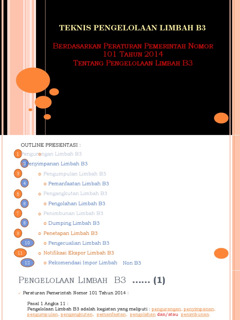 Presentasi Pengelolaan Limbah B3 | PDF