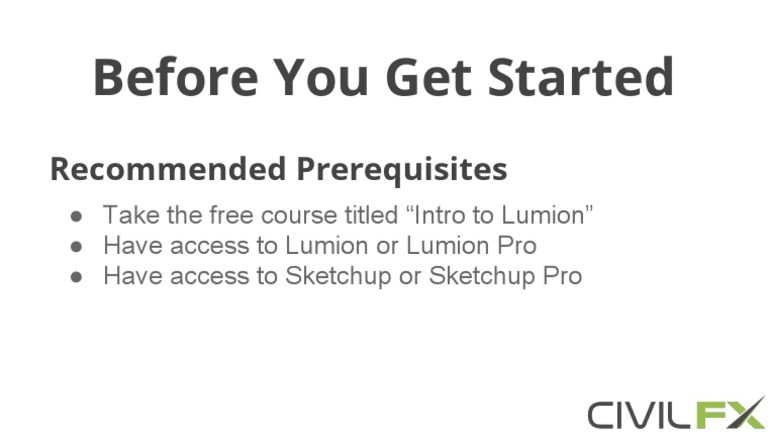 Before You Get Started: Recommended Prerequisites | PDF