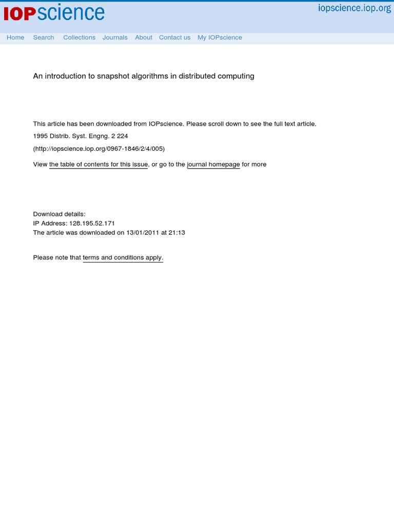 State Recording Algorithm Pdf Distributed Computing Algorithms 