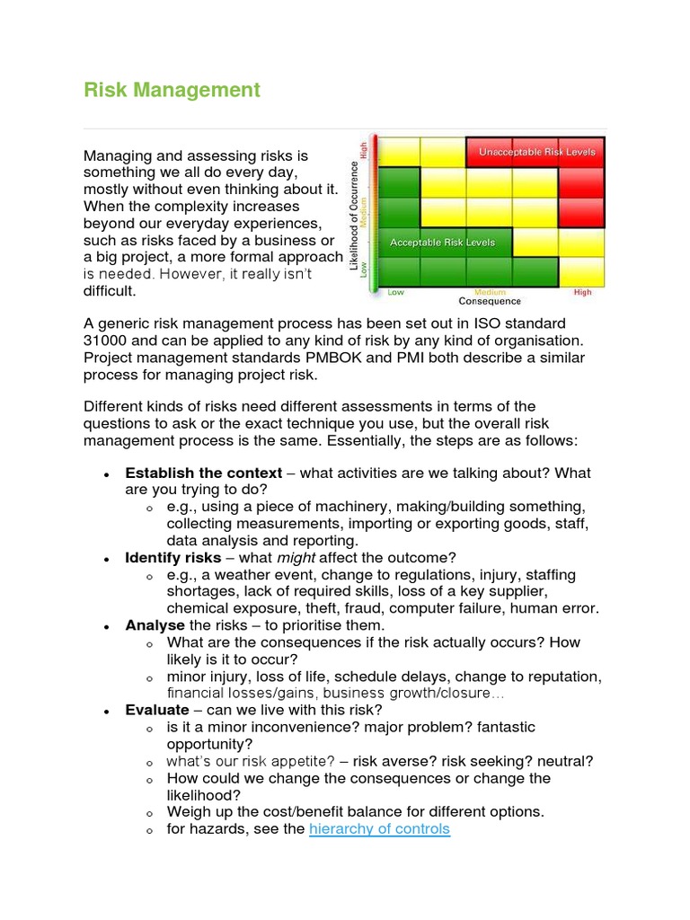 Risk Management: Establish The Context | PDF | Risk | Risk Management