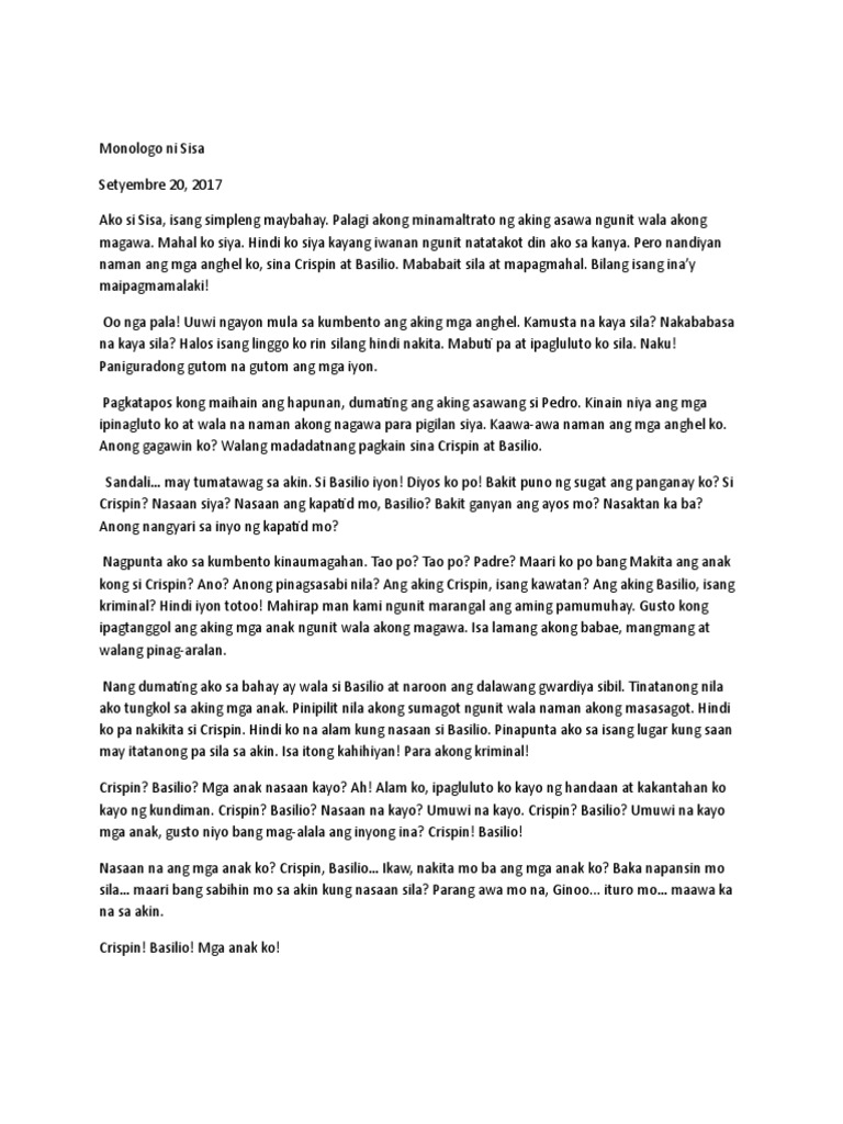 Monologo Ni Sisa