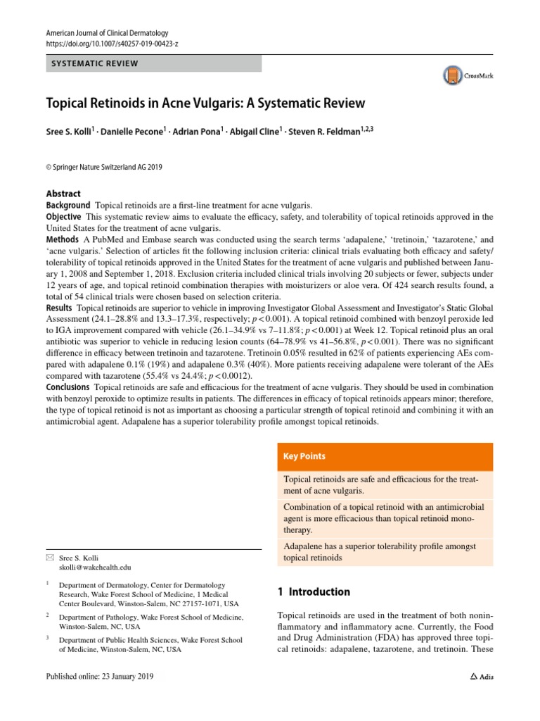Topical Retinoids in Acne Vulgaris: A Systematic Review | PDF | Therapy ...