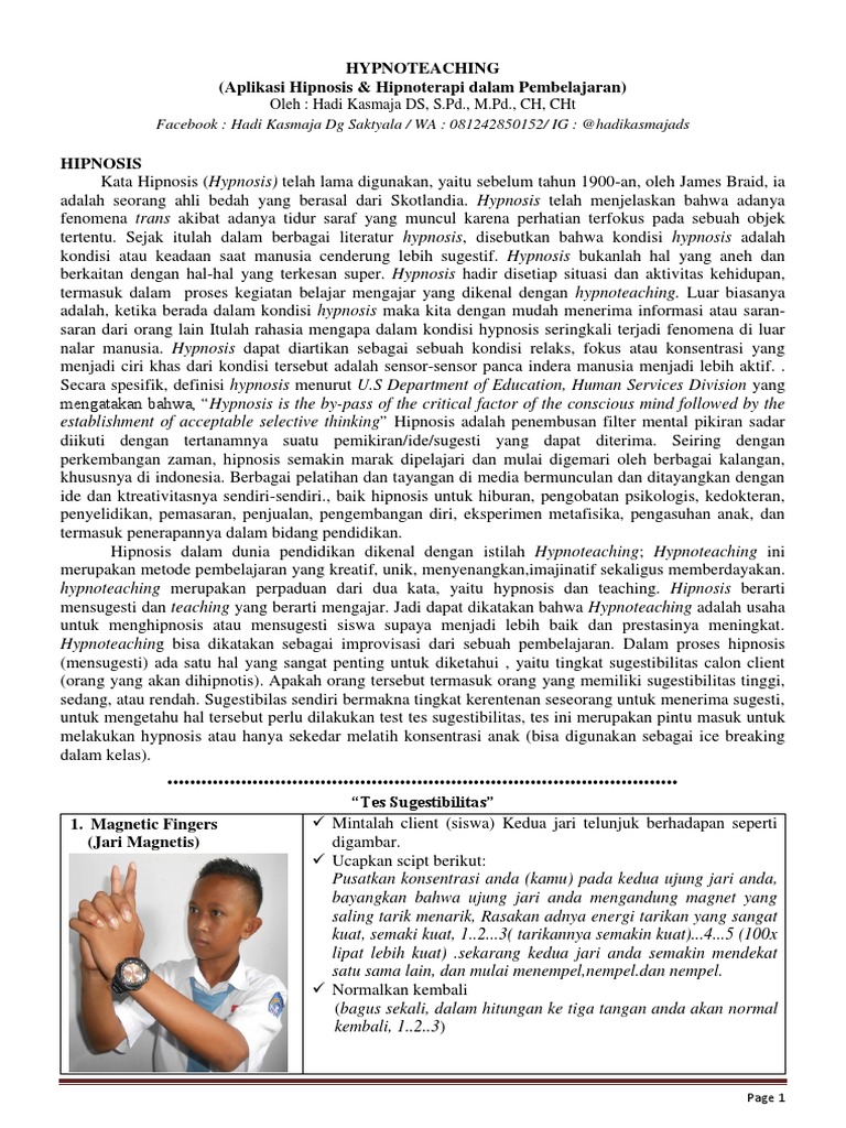 Materi Hypnoteaching - MTs | PDF