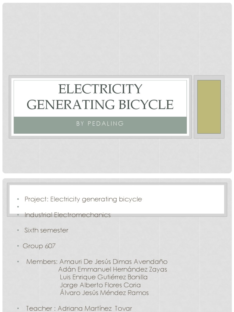 Electricity Generating Bicycle | PDF