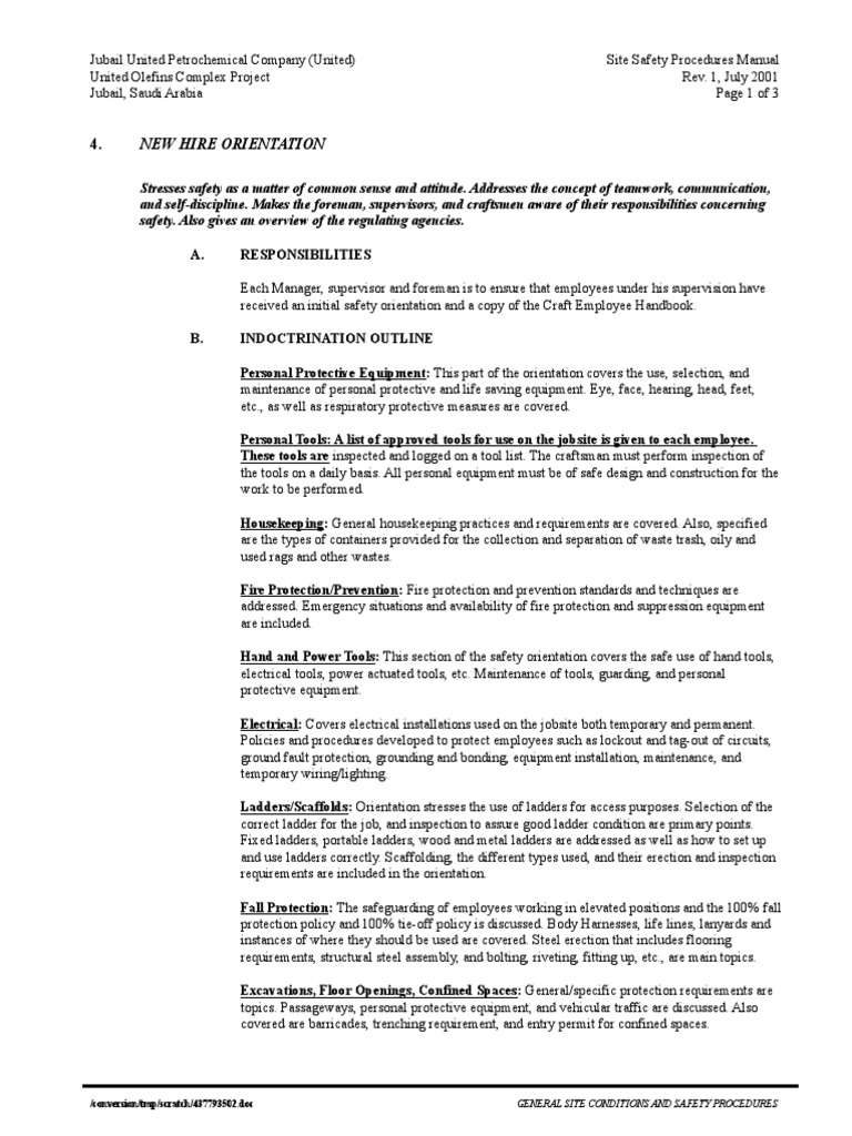 04 Orientation | PDF | Supervisor | Safety