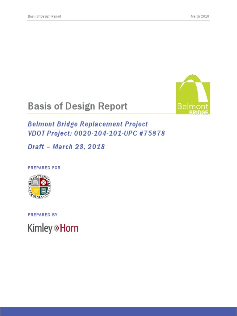 Basis of Design Belmont Bridge REPORT 0328 ADA | PDF | Street | Cycling ...