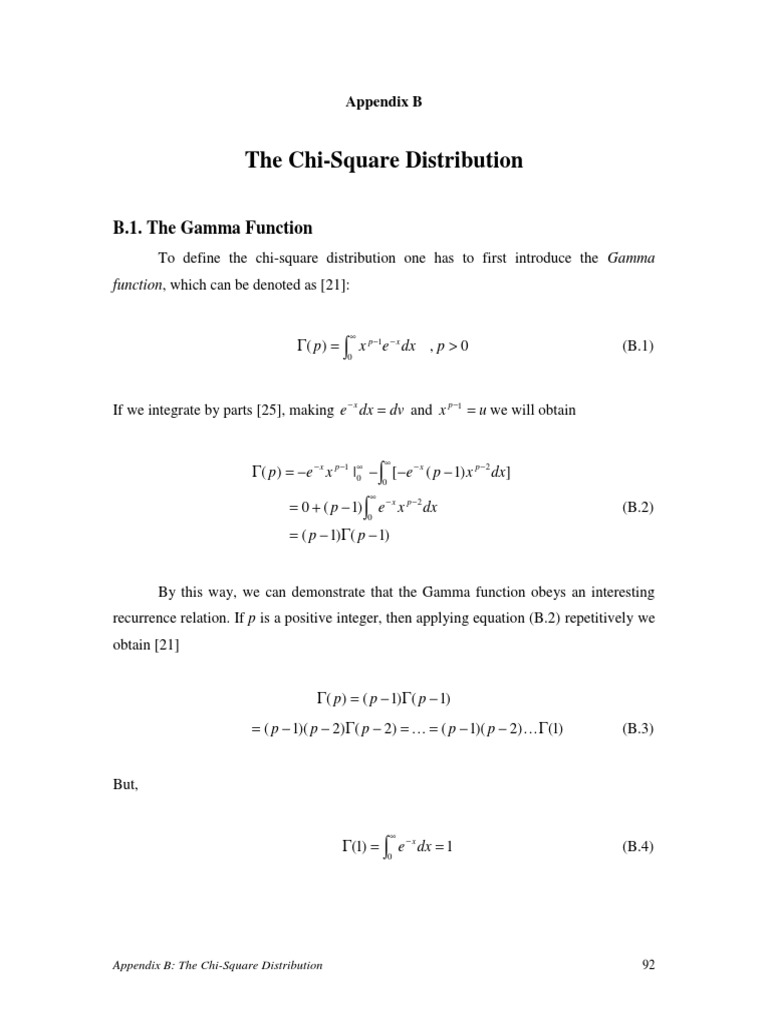 The Chi-Square Distribution: B.1. The Gamma Function | Download Free ...
