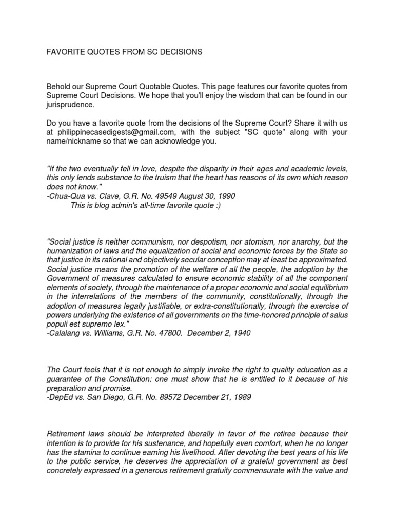 Memorable Quotes From SC Decisions | PDF | Circumstantial Evidence ...