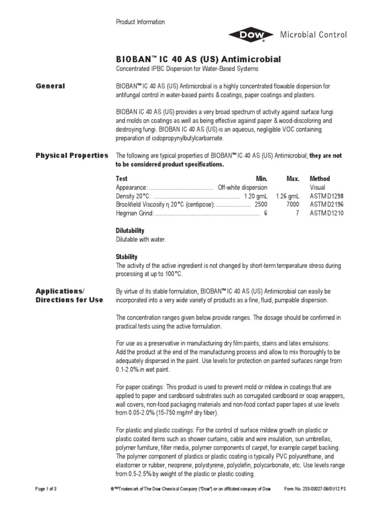 Bioban - Dow Chemicals | Download Free PDF | Dow Chemical Company | Plastic