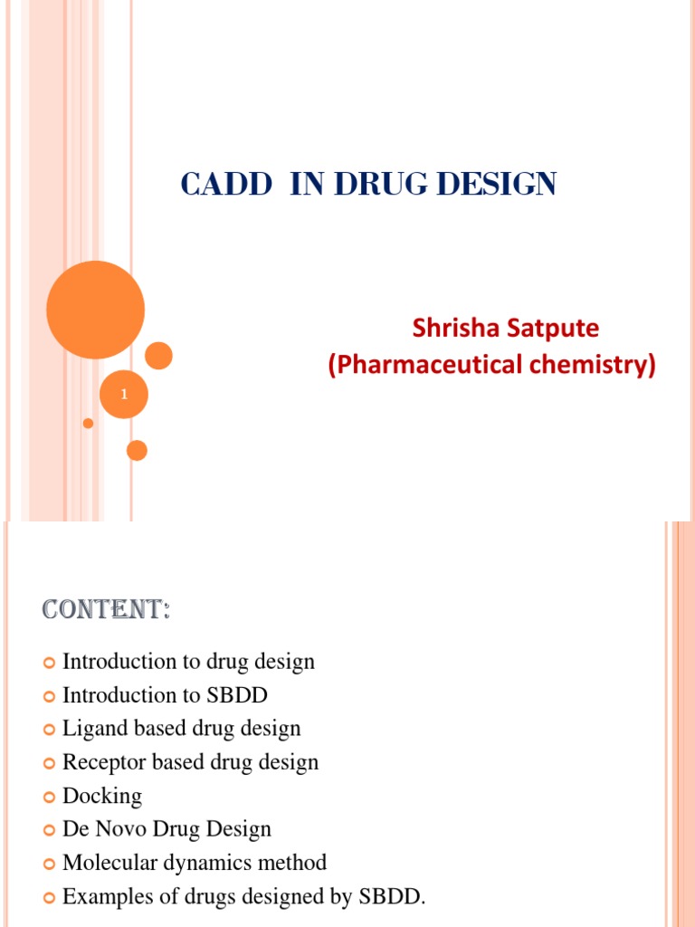 CADD in Drug Design | PDF | Drug Design | Docking (Molecular)