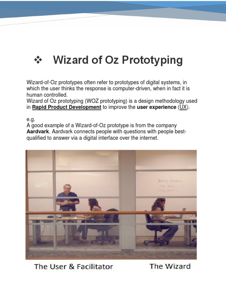 Wizard of Oz Prototyping | PDF