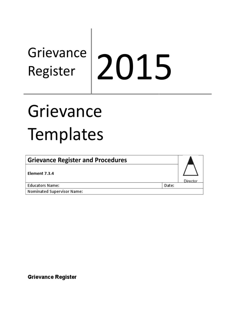 Grievance Register and Templates | Download Free PDF | Social ...