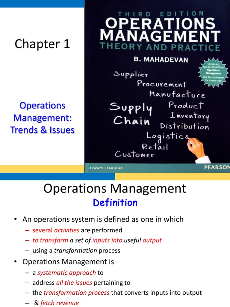 Chapter 01 | PDF | Operations Management | Supply Chain Management