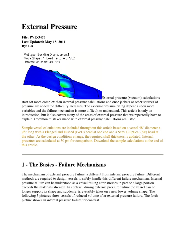 External Pressure: 1 - The Basics - Failure Mechanisms | PDF | Pressure ...