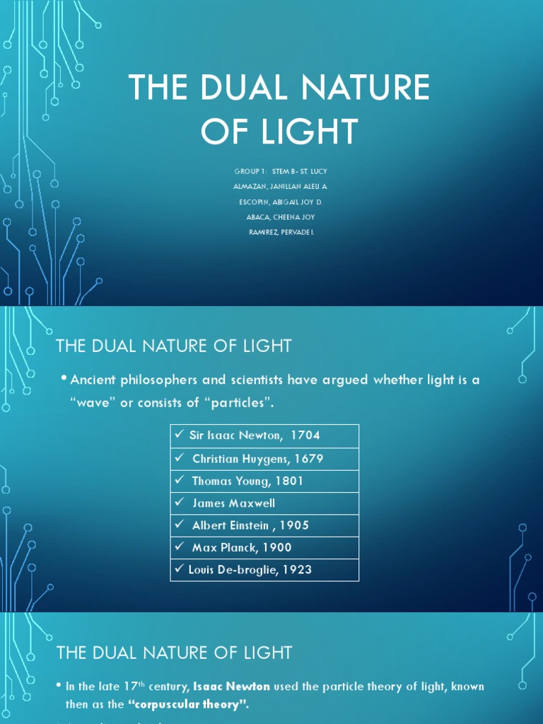 The Dual Nature of Light | PDF | Light | Waves