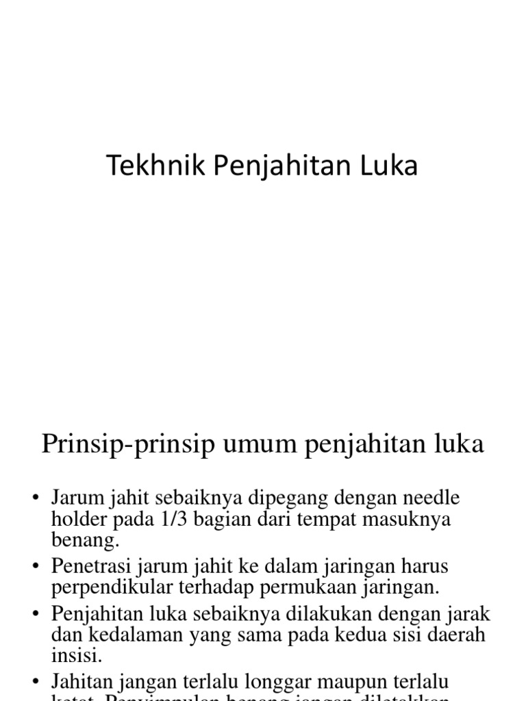 Prinsip Jahit Luka | PDF