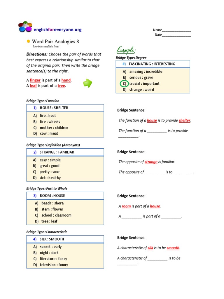 Intermediate Analogies | PDF